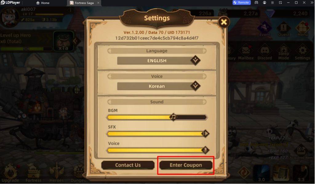 Fortress Saga (Global) แจก Giftcode (2 โค้ด) อัปเดตเรื่อยๆ พร้อมวิธีกรอกบน LDPlayer9